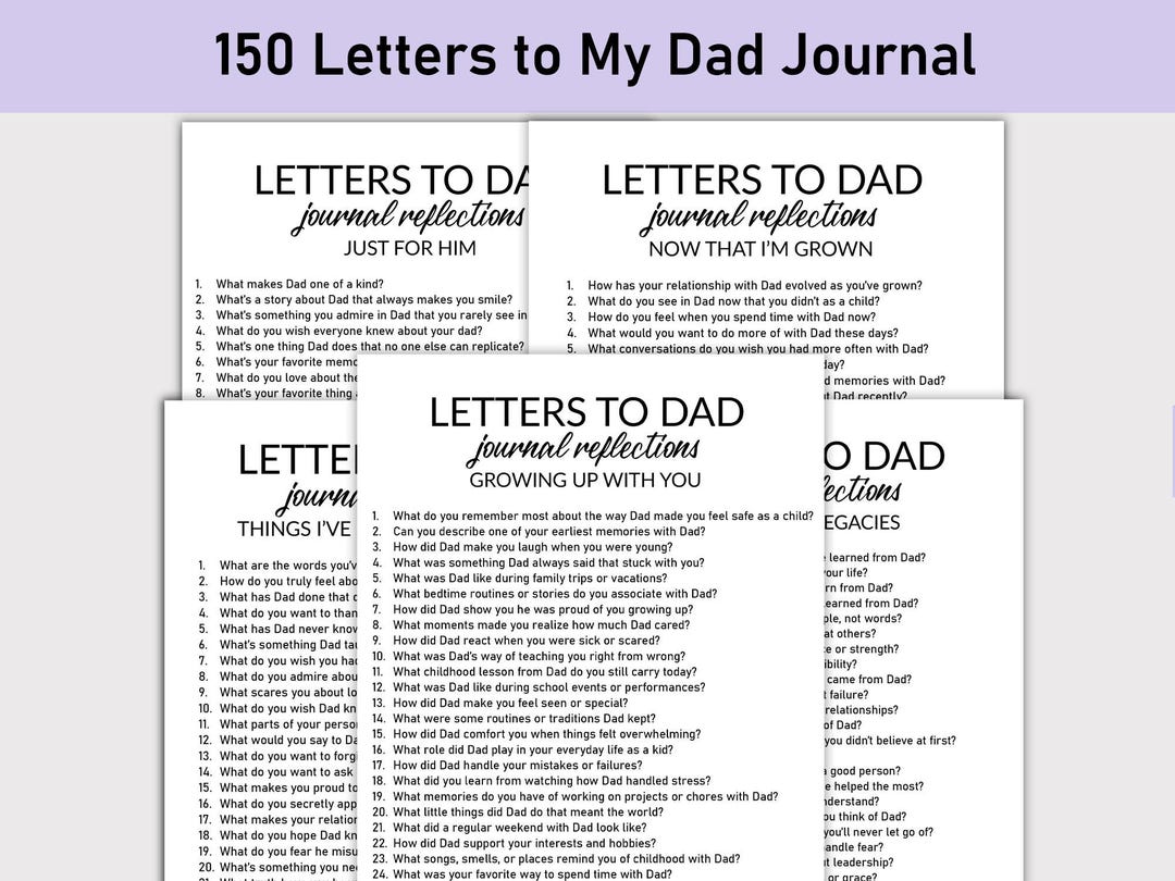 Letters to My Dad Journal, Printable, Journal, Minimalist, Reflections ...