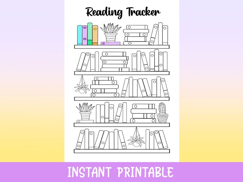 Reading Tracker Printable, Instant Download, Planner, Journal Page ...
