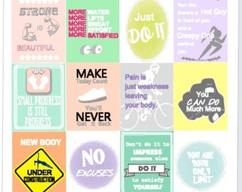 Fitness and Diet Motivation Stickers for Life Planners and