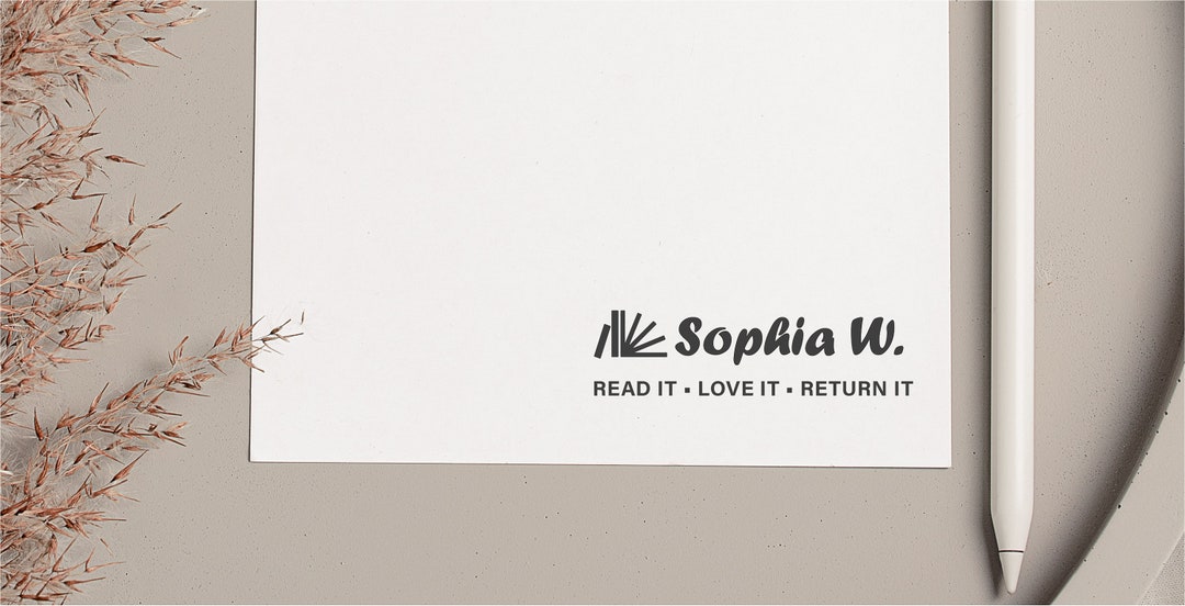 Read It Love It Return It Stamp, Personalized Name Stamp, Custom Book ...