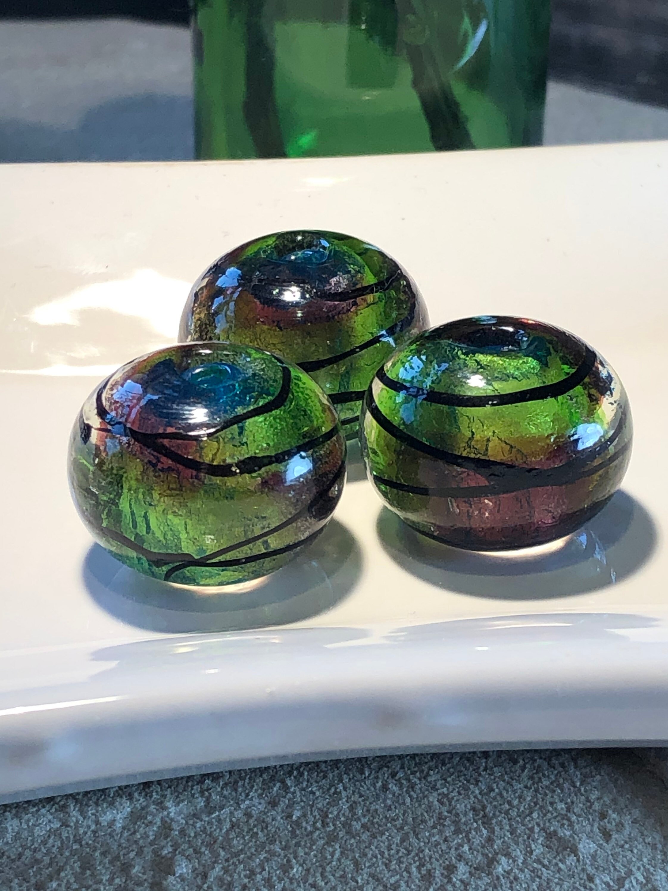 Large Vintage Lampwork Beads Multi Colored Lampwork Beads | Etsy
