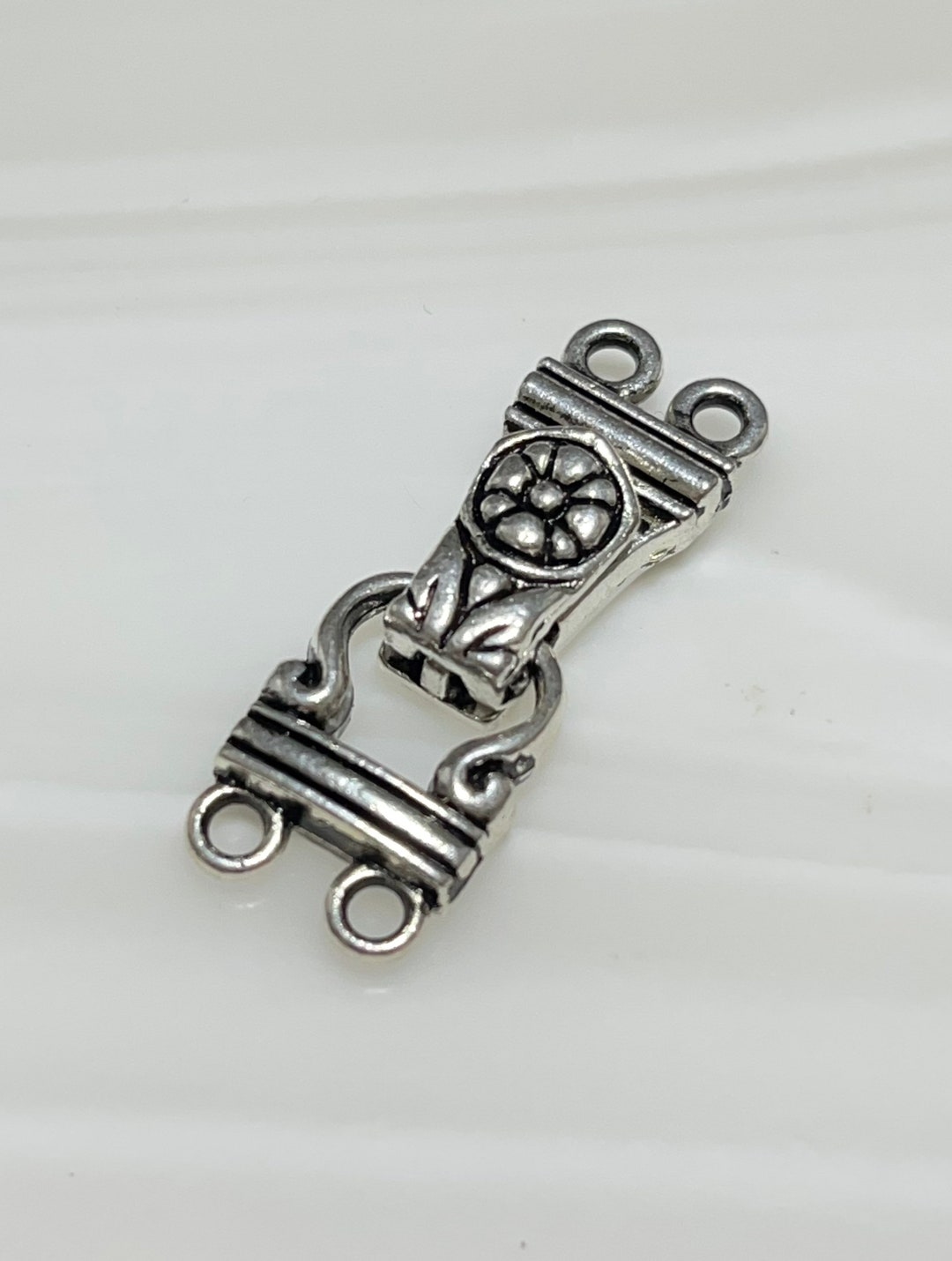 Decorative Silver Magnetic Foldover Clasps Double Strand Magnet Jewelry ...