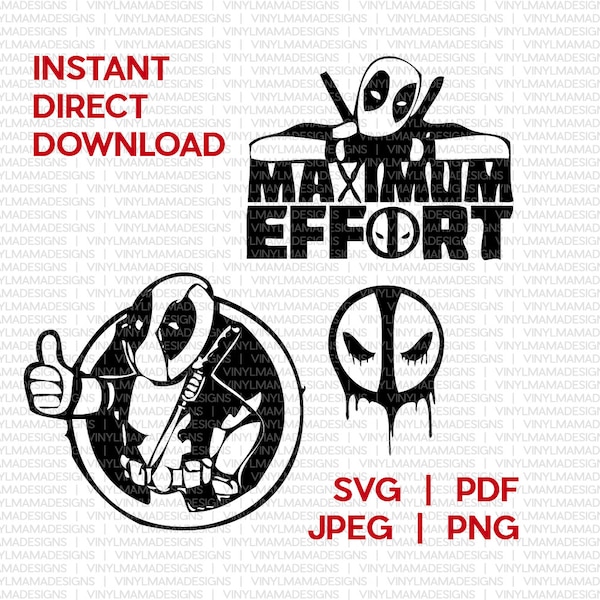 Maximum Effort Deadpool Art - Etsy