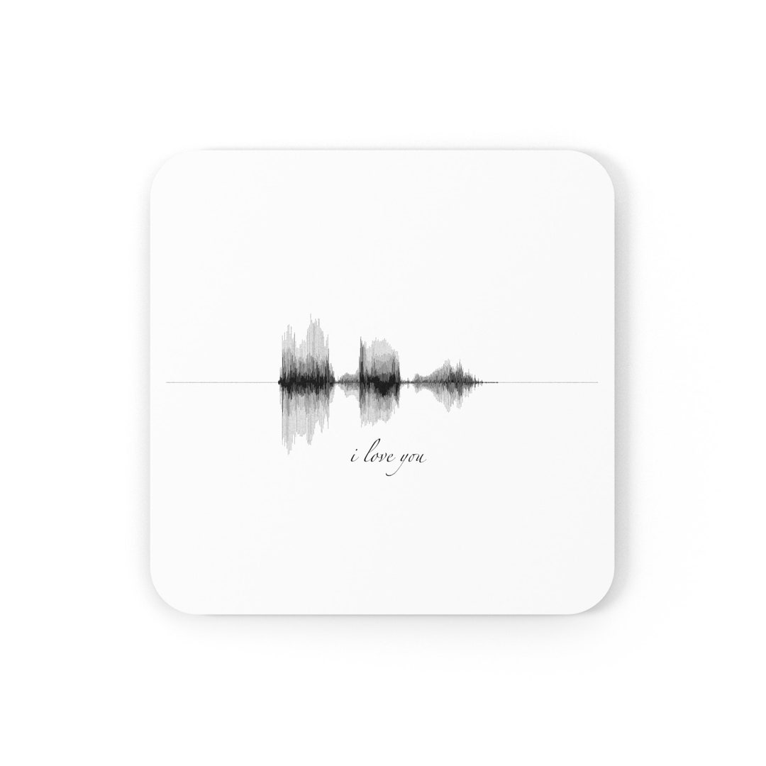 I Love You Soundwave Design Cork Back Coaster Contemporary Housewarming ...
