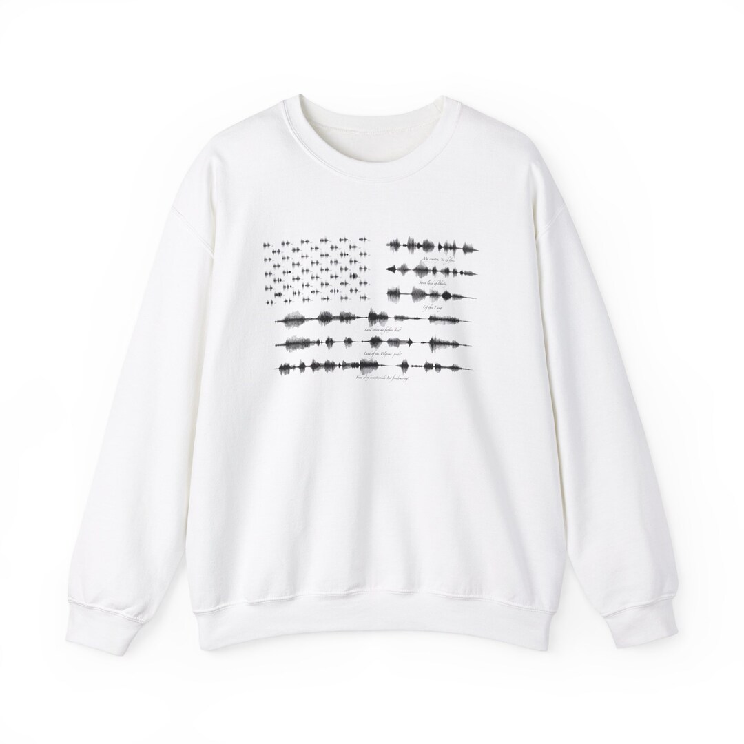 My Country 'tis of Thee American Flag Soundwave Design Men's Graphic ...