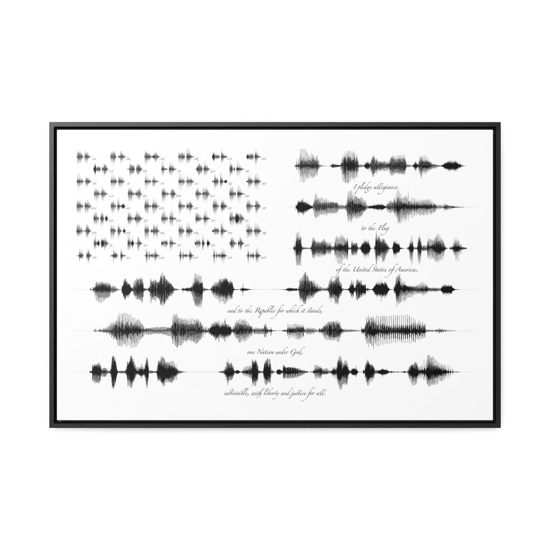 Pledge of Allegiance American Flag Soundwave Design Gallery Canvas ...