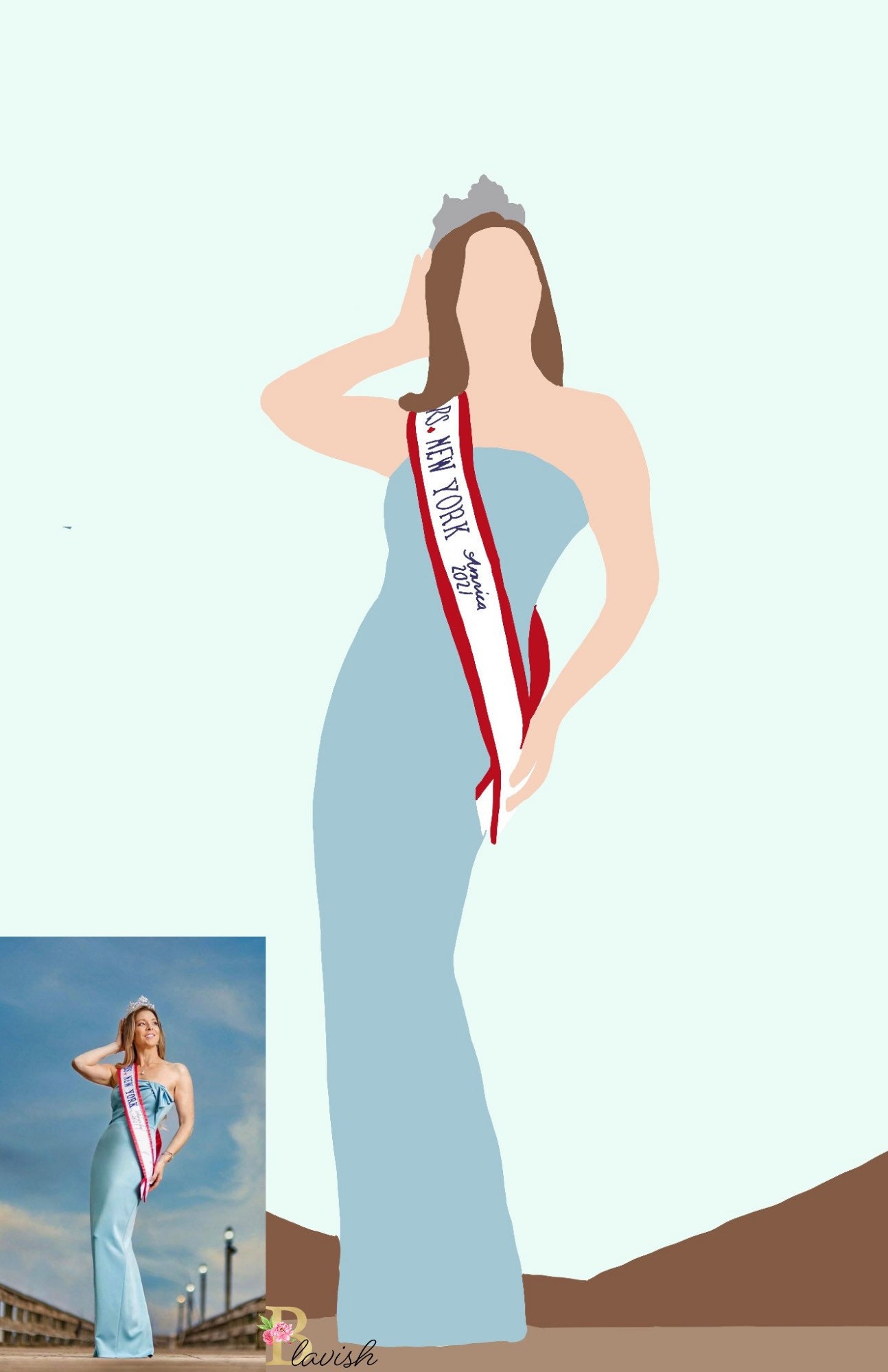 Pageant Queen Digital Custom Drawing - Etsy