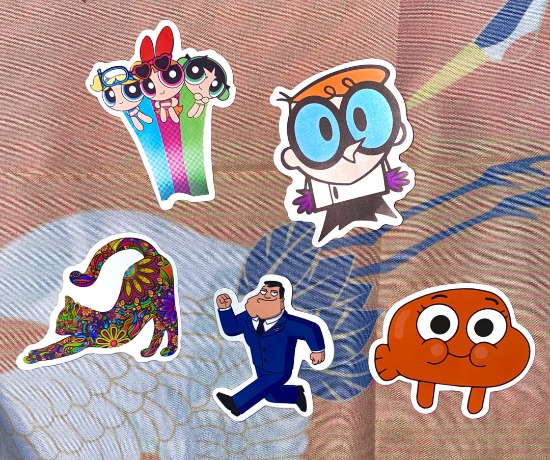 Cartoon Themed Sticker 5 Pack Plus 1 Free and FREE SHIPPING - Etsy