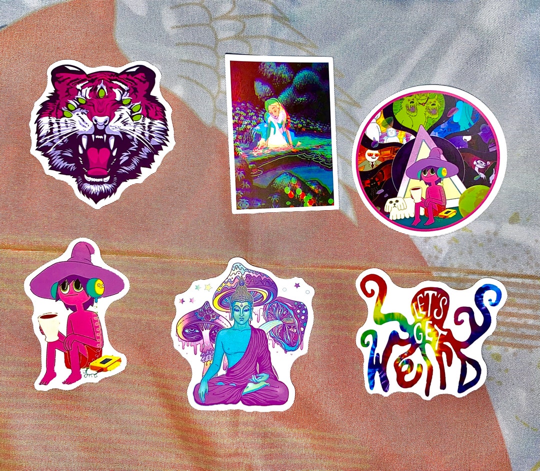 Trippy Funky Themed Sticker 5 Pack Plus 1 Free and FREE SHIPPING - Etsy