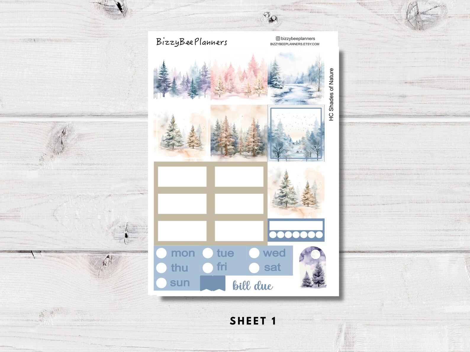 Shades of Nature Hobonichi Cousin Weekly Kit- Cousin Planner Stickers ...
