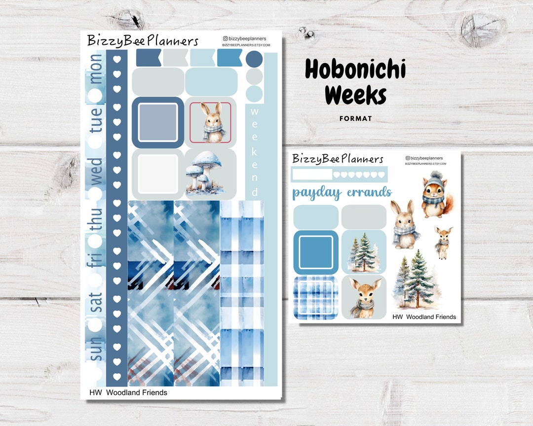 Woodland Friends Hobonichi Weeks Sticker Kit- Hobo Weeks Sticker Kit ...