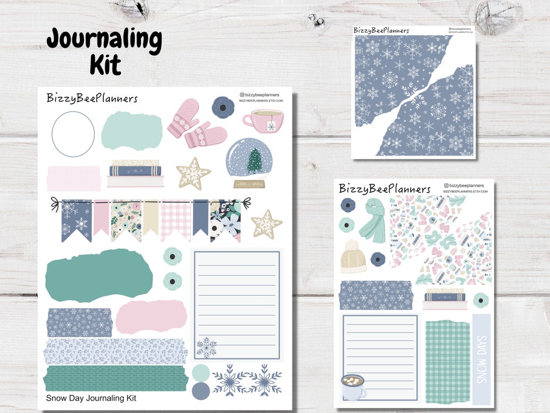 Snow Day Journalling Kit Journaling Stickers Winter - Etsy