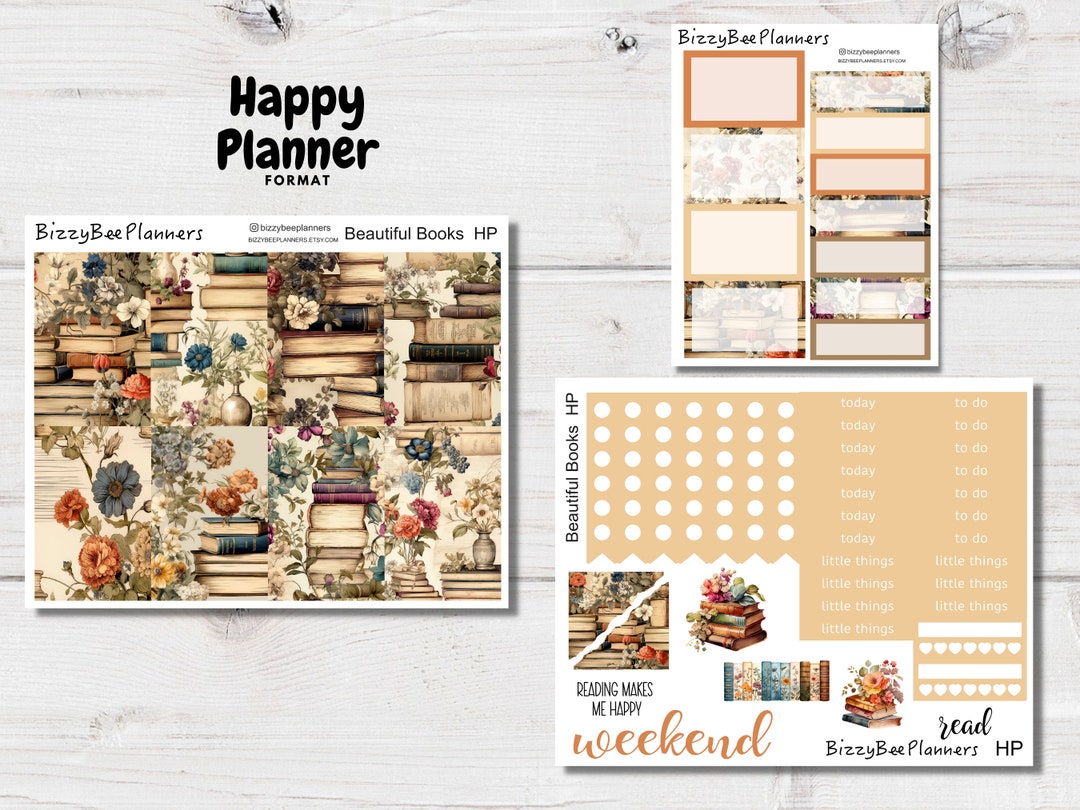 Beautiful Books Happy Planner Weekly Kit- Book Planner Sticker Kit ...