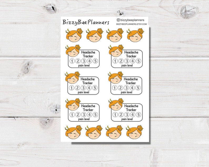 Migraine Tracker- Migraine Tracker Planner Sticker- Headache Planner ...