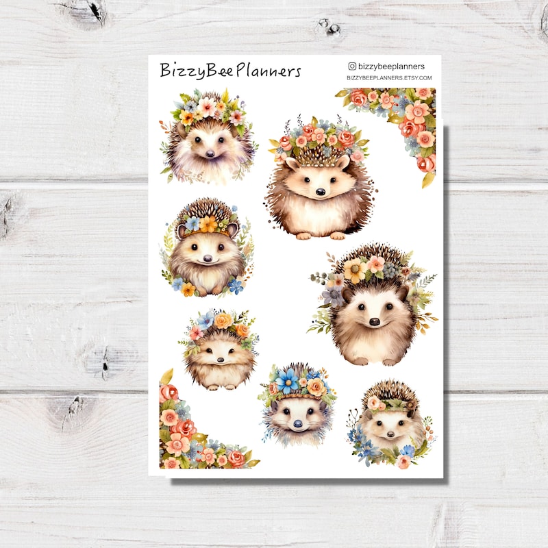 Hedgehog Journal Stickers - Etsy