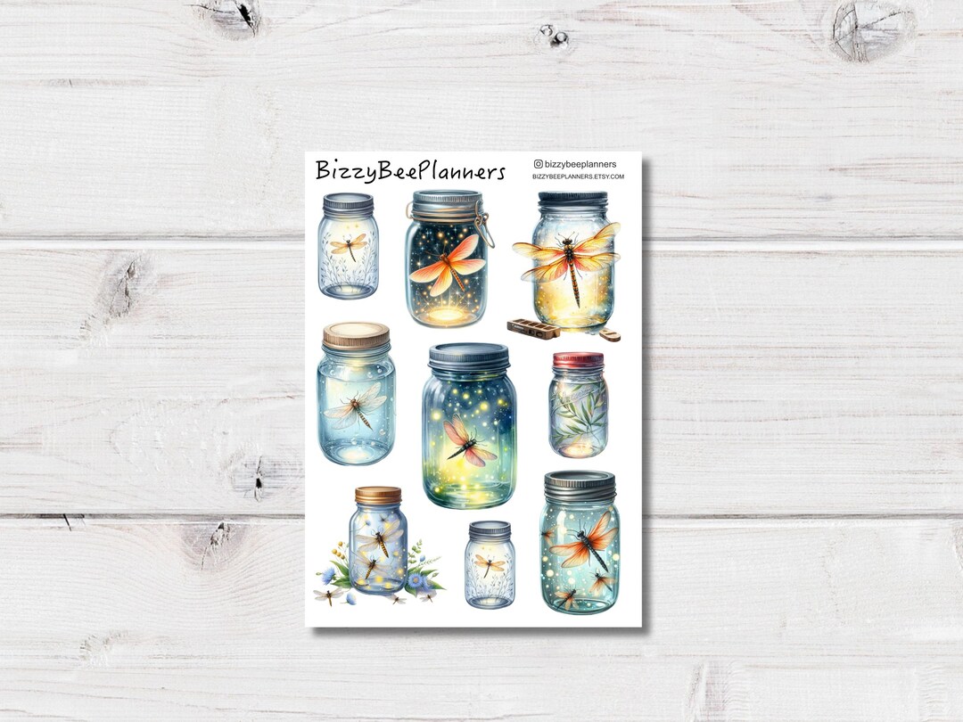 Firefly Mason Jar Stickers- Mason Jar Stickers- Planner Stickers ...