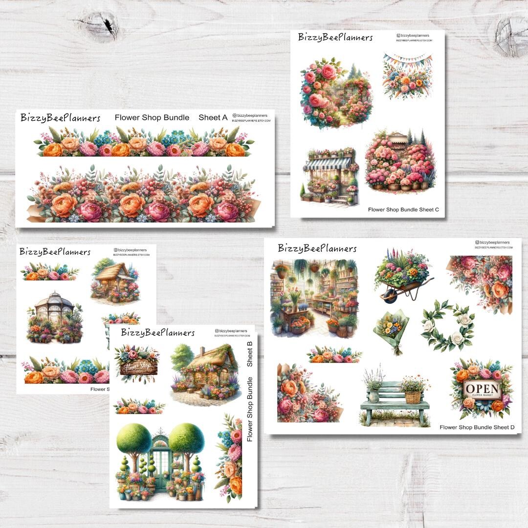 Flower Shop Sticker Bundle – Floral Planner, Journaling Sheets - Etsy