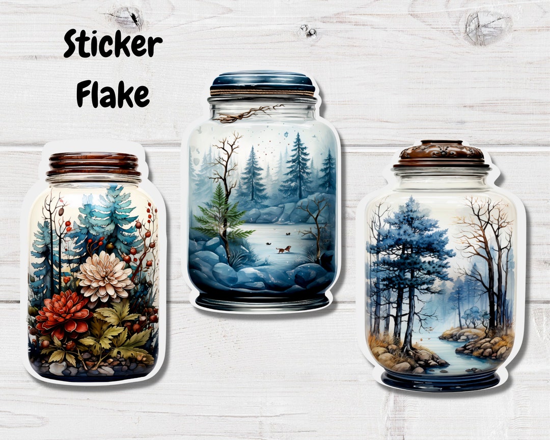 Winter Jars- Winter Stickers- Mason Jar Stickers- Winter Themed ...