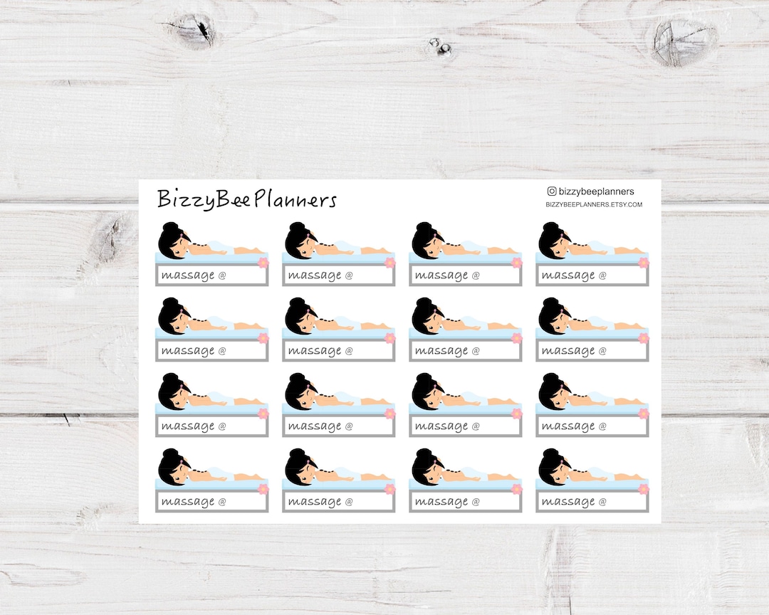 Massage Planner Stickers- Massage Appointment Trackers- Massage ...