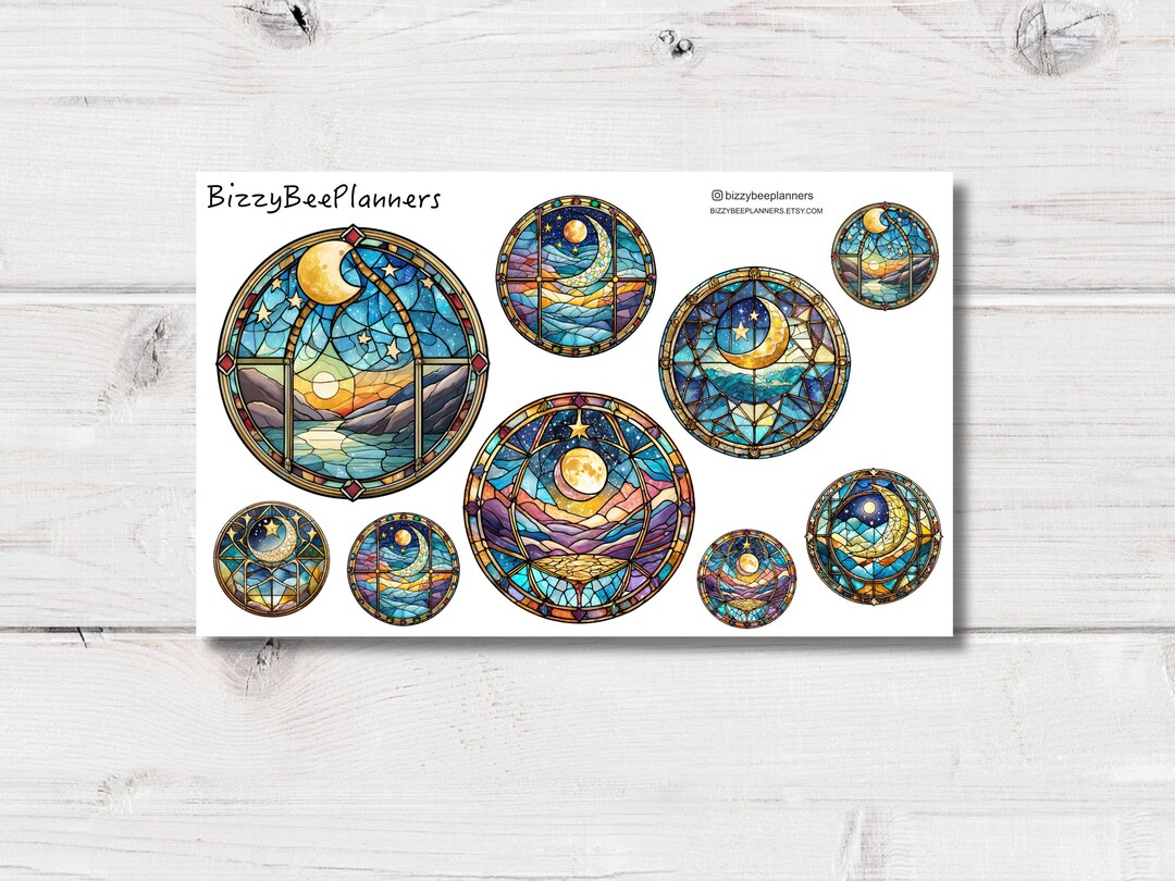 Beautiful Moon Deco Stickers- Moon Planner Stickers- Moon Stickers ...