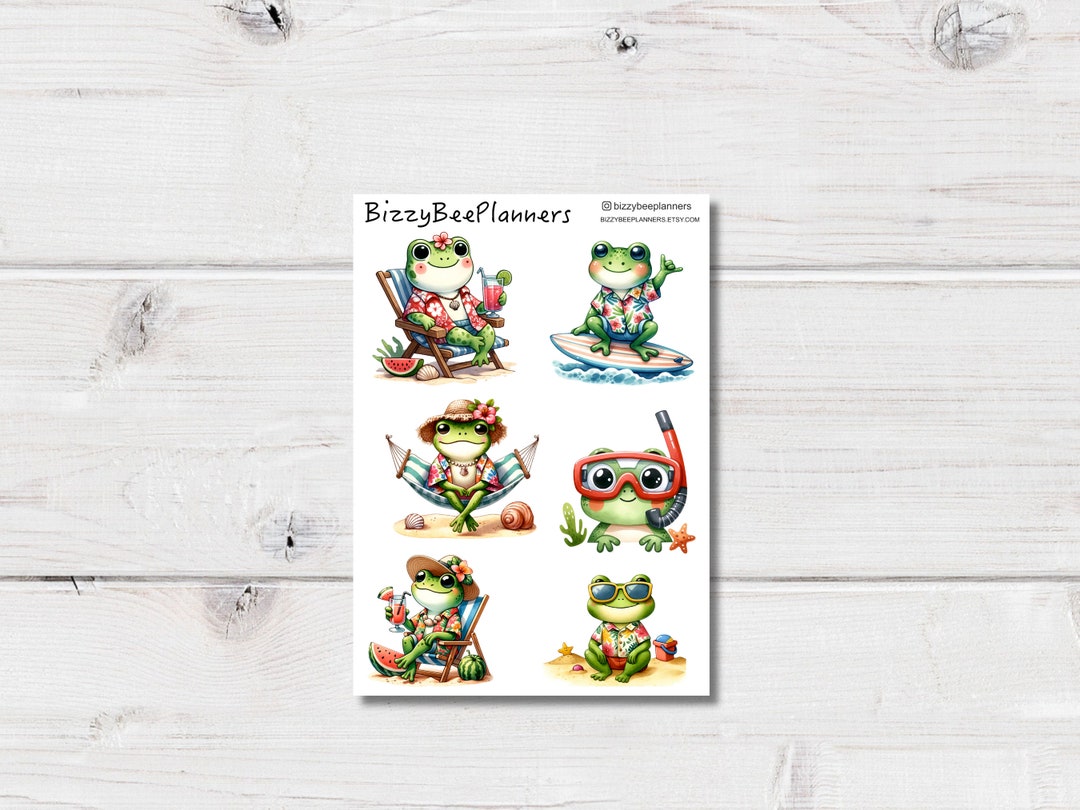 Summer Froggies Planner Stickers- Frog Planner Stickers- Summer ...