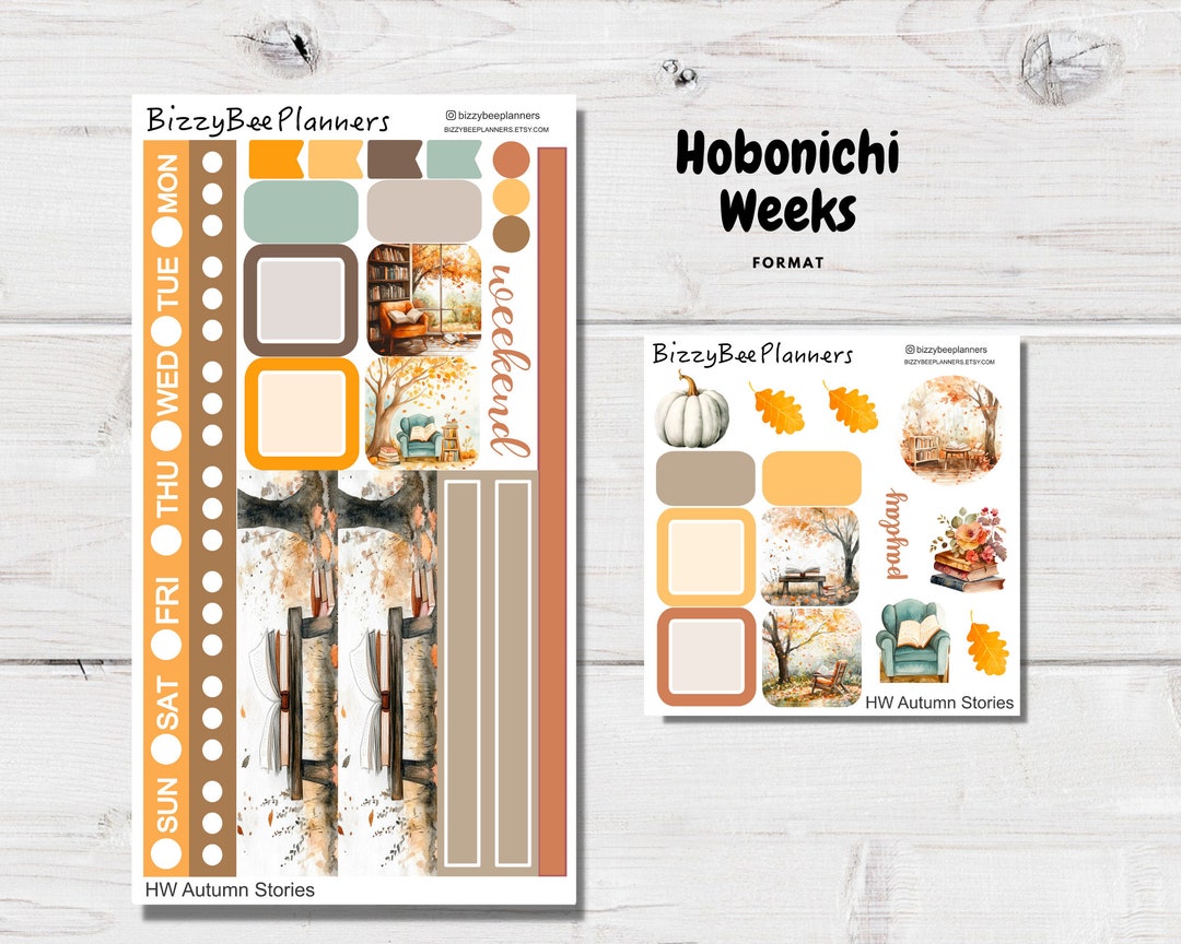 Autumn Stories Hobonichi Weeks Sticker Kit- Hobo Weeks Stickers ...