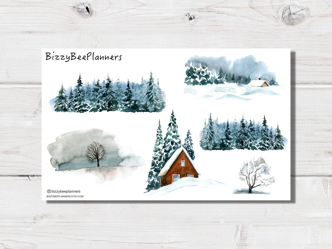 Winter Scenes Deco Stickers- Transparent Stickers- Planner Stickers ...