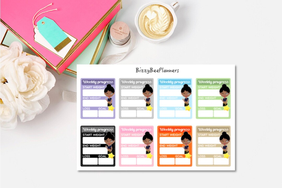 Weight Loss Tracker Sticker- Weight Loss Planner Sticker- Weekly Weight ...