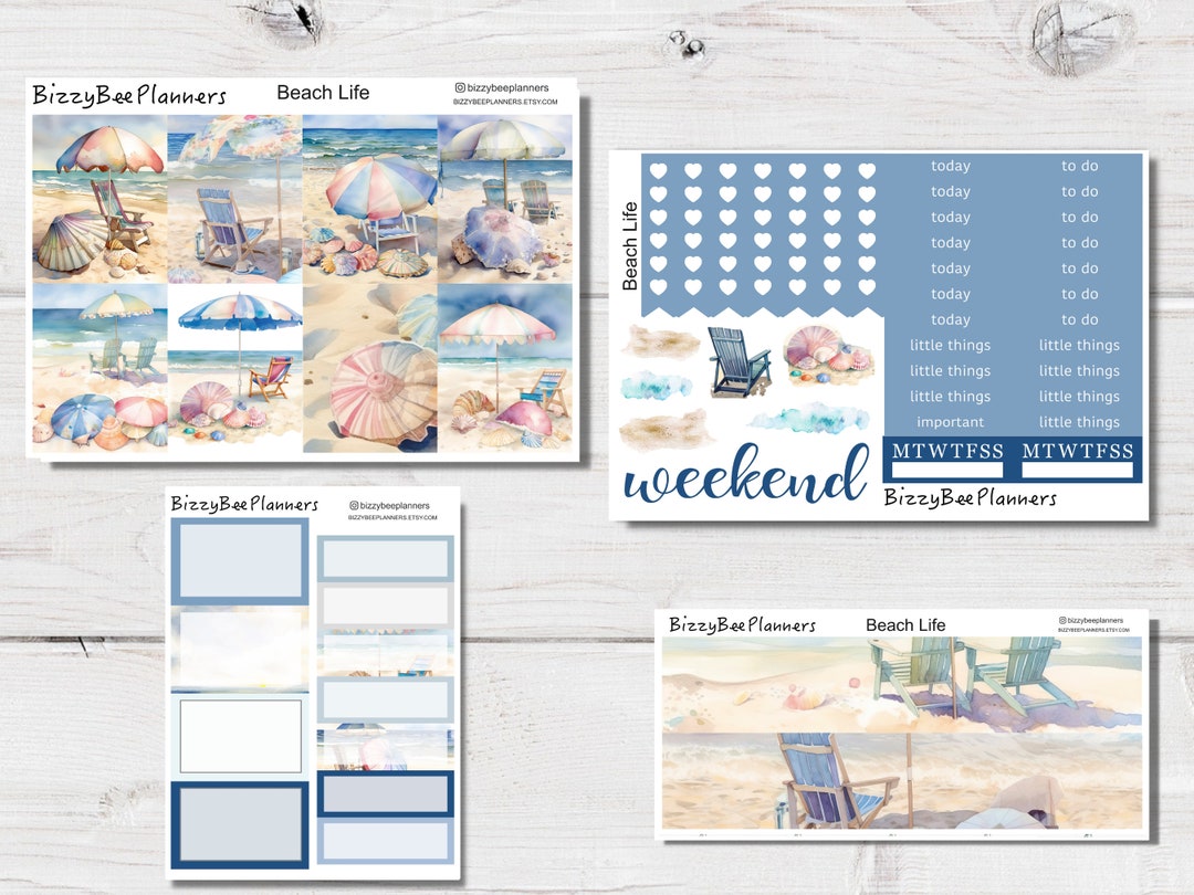 Beach Life Standard Vertical Sticker Kit- Summerstickers- Weekly ...