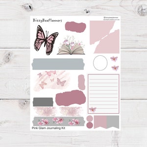 Pink Glam Journaling Kit Journalling Stickers Planner Stickers Floral ...