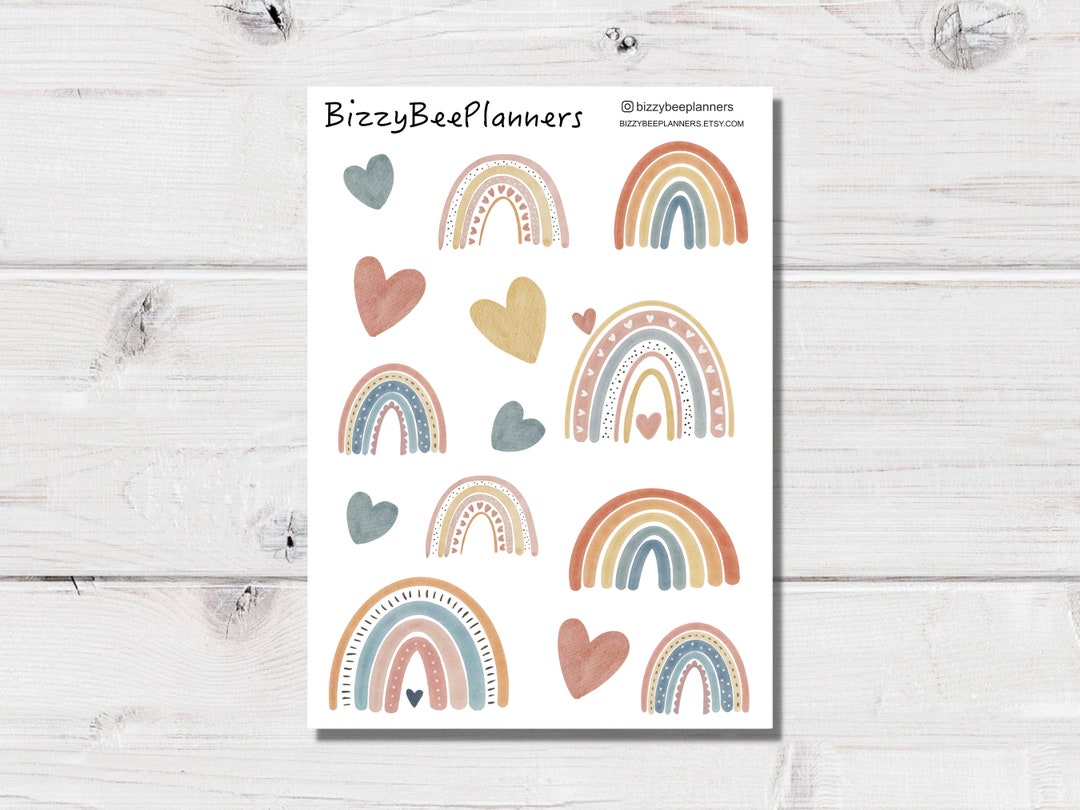 Boho Rainbow Stickers Rainbow Planner Stickers Boho Stickers ...