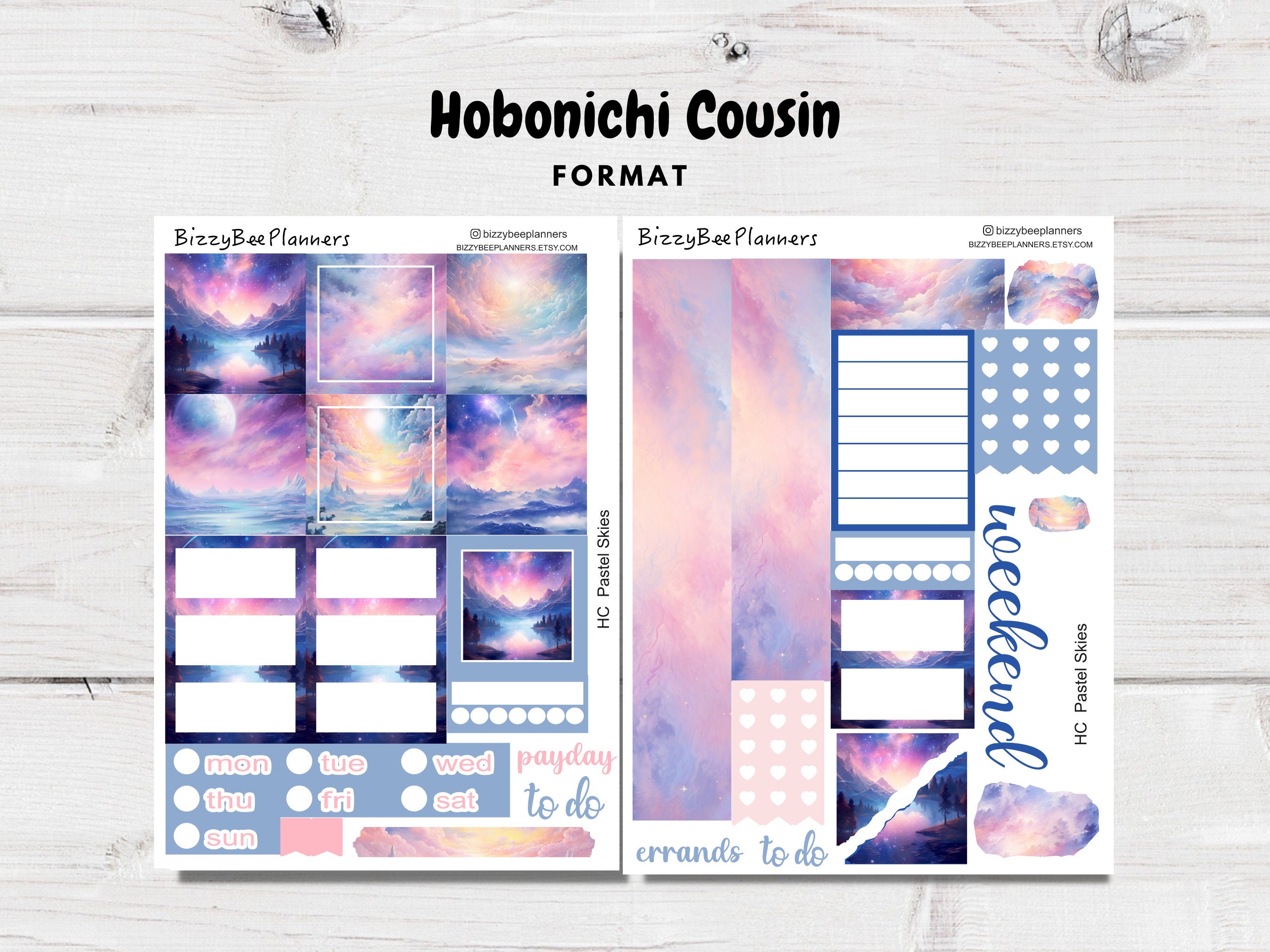 Pastel Skies Hobonichi Cousin Sticker Kit- Sky Planner Sticker Kit ...