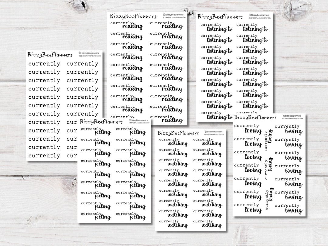 Currently Stickers- Currently Reading Stickers- Currently Loving ...