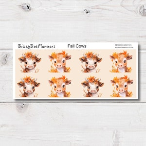 Fall Cows Standard Vertical Weekly Kit- Vertical Planner Sticker Kit ...