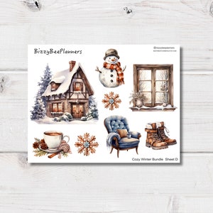 Cozy Winter Bundle- Snow Stickers- Winter Stickers- Journaling Stickers ...
