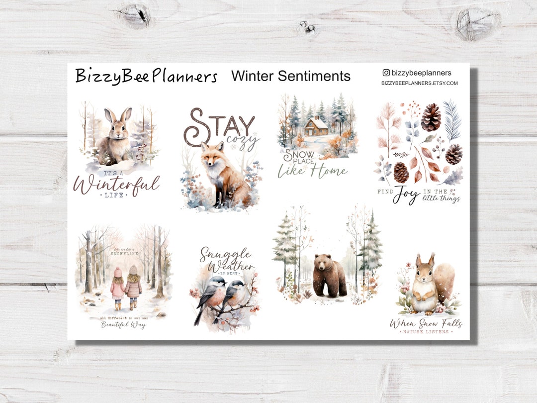 Winter Sentiments Deco Stickers- Winter Stickers- Planner Stickers ...