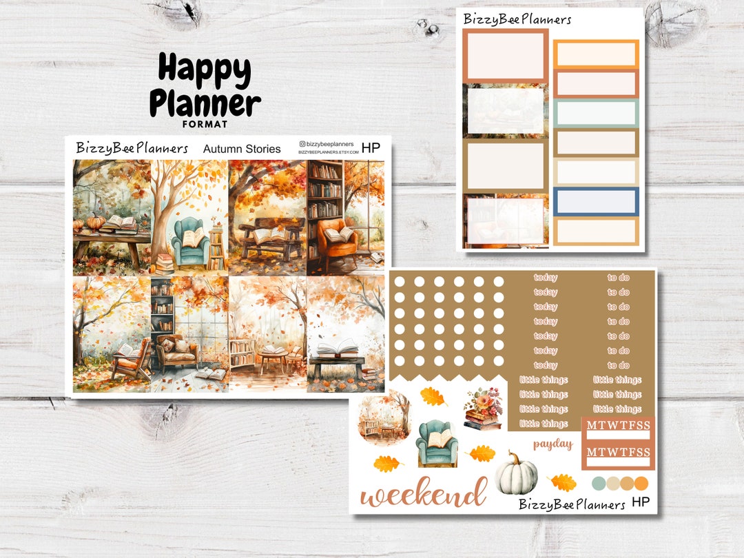 Autumn Stories Happy Planner Weekly Kit- Happy Planner Vertical Weekly ...