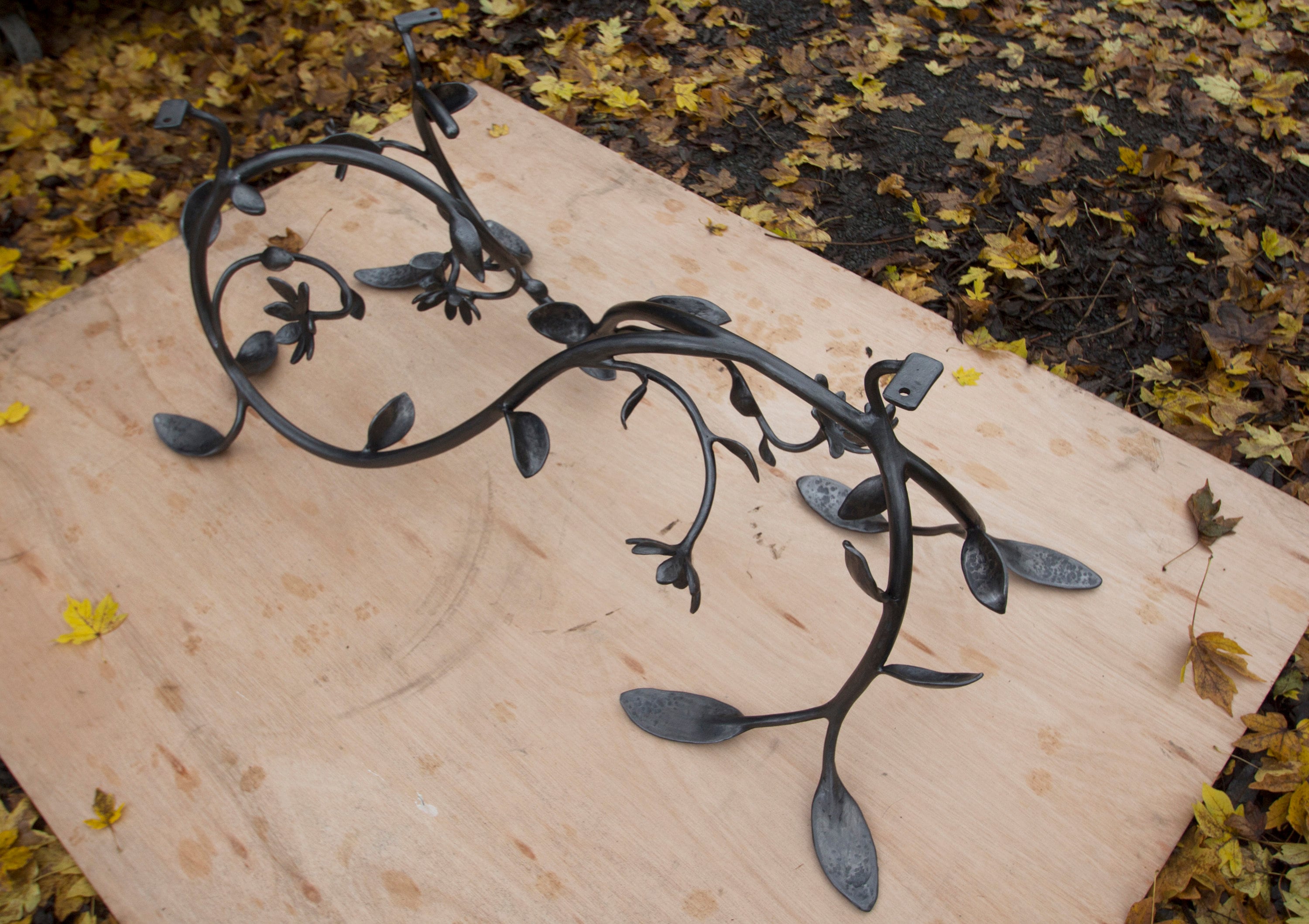 Hand Forged Coffee Table With Live Edge Burr Oak Top - Etsy