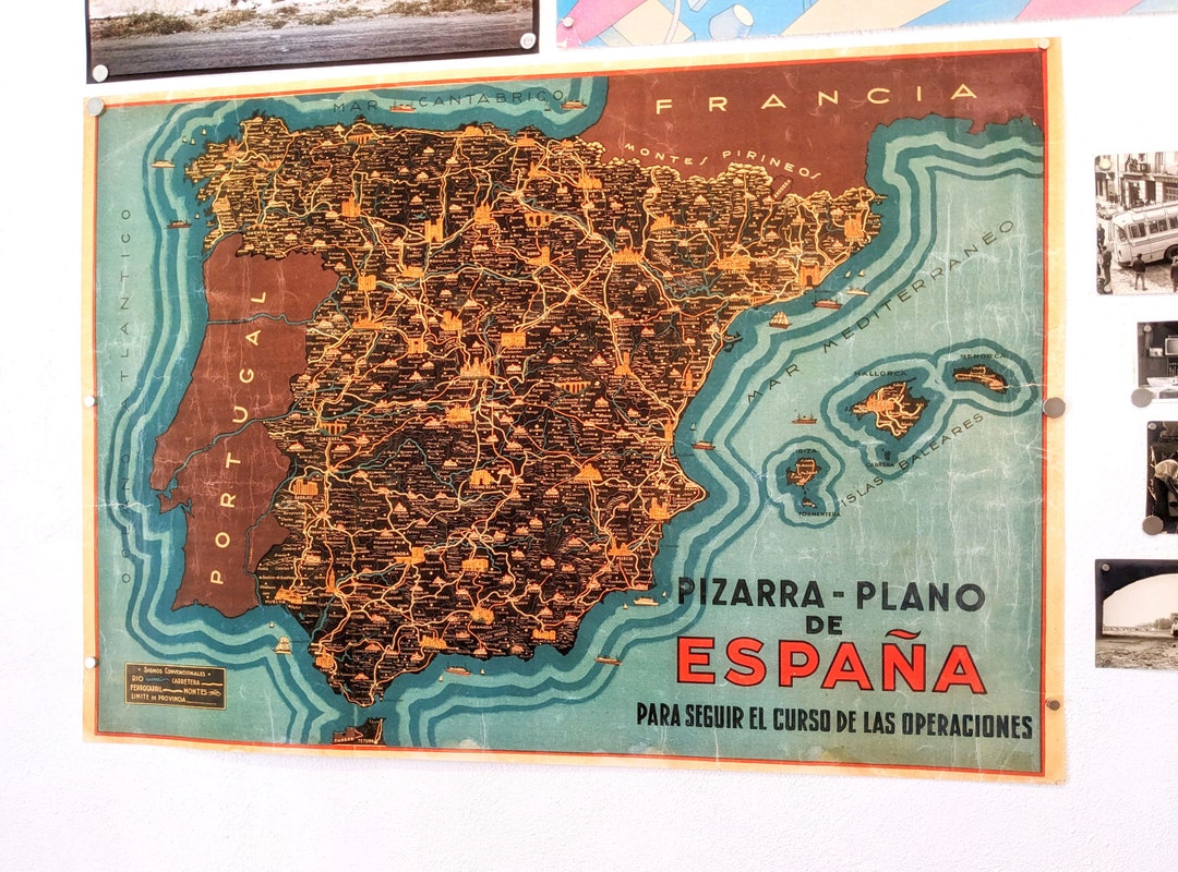 1936 Spain Pictorial Map - Civil War - Etsy