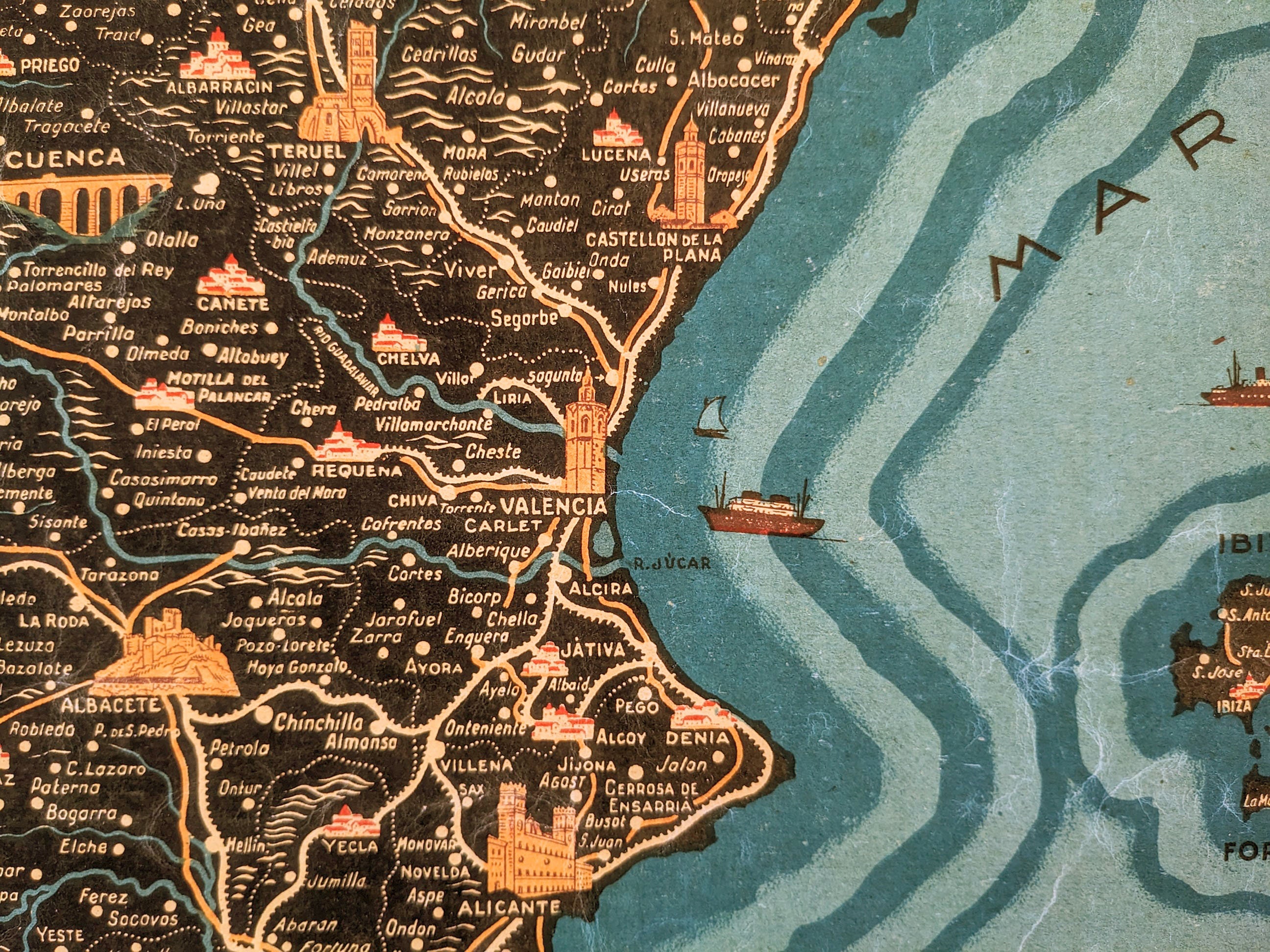 1936 Spain Pictorial Map - Civil War - Etsy
