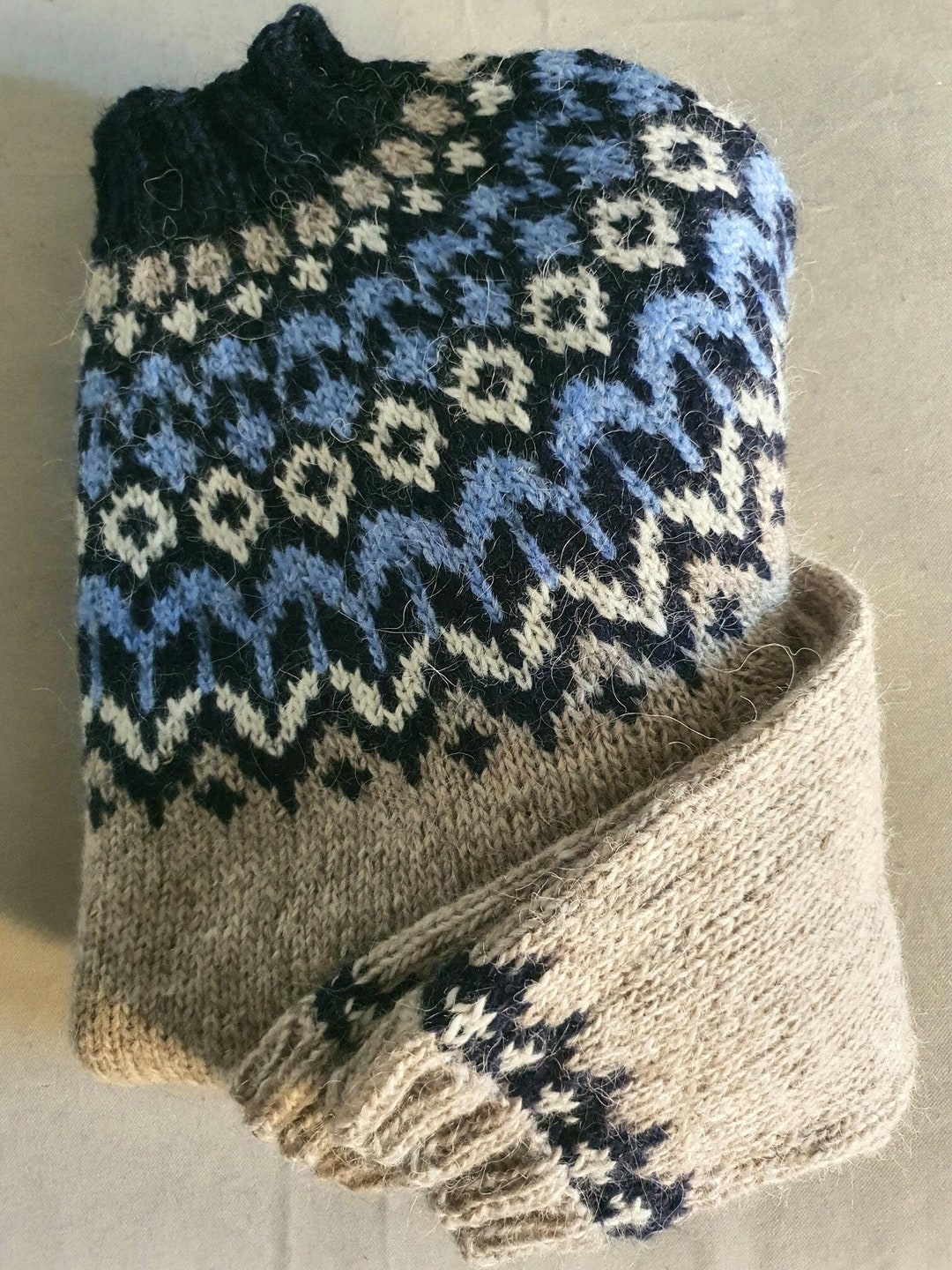 Wool Sweater Icelandic Pattern - Etsy