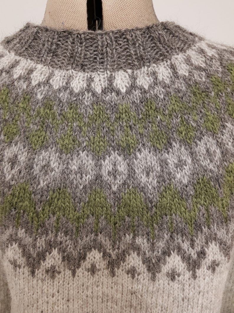 Knitted Icelandic Wool Sweater | Etsy