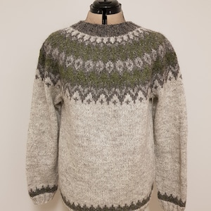 Knitted Icelandic Wool Sweater - Etsy