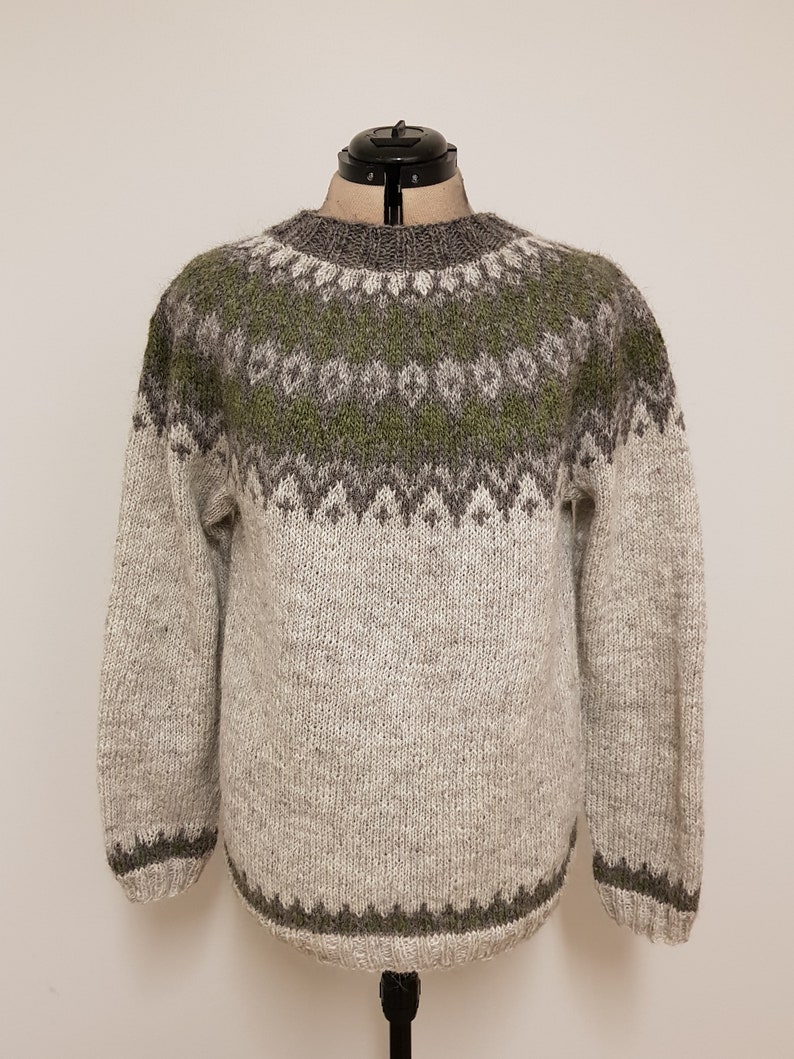 Knitted Icelandic Wool Sweater - Etsy