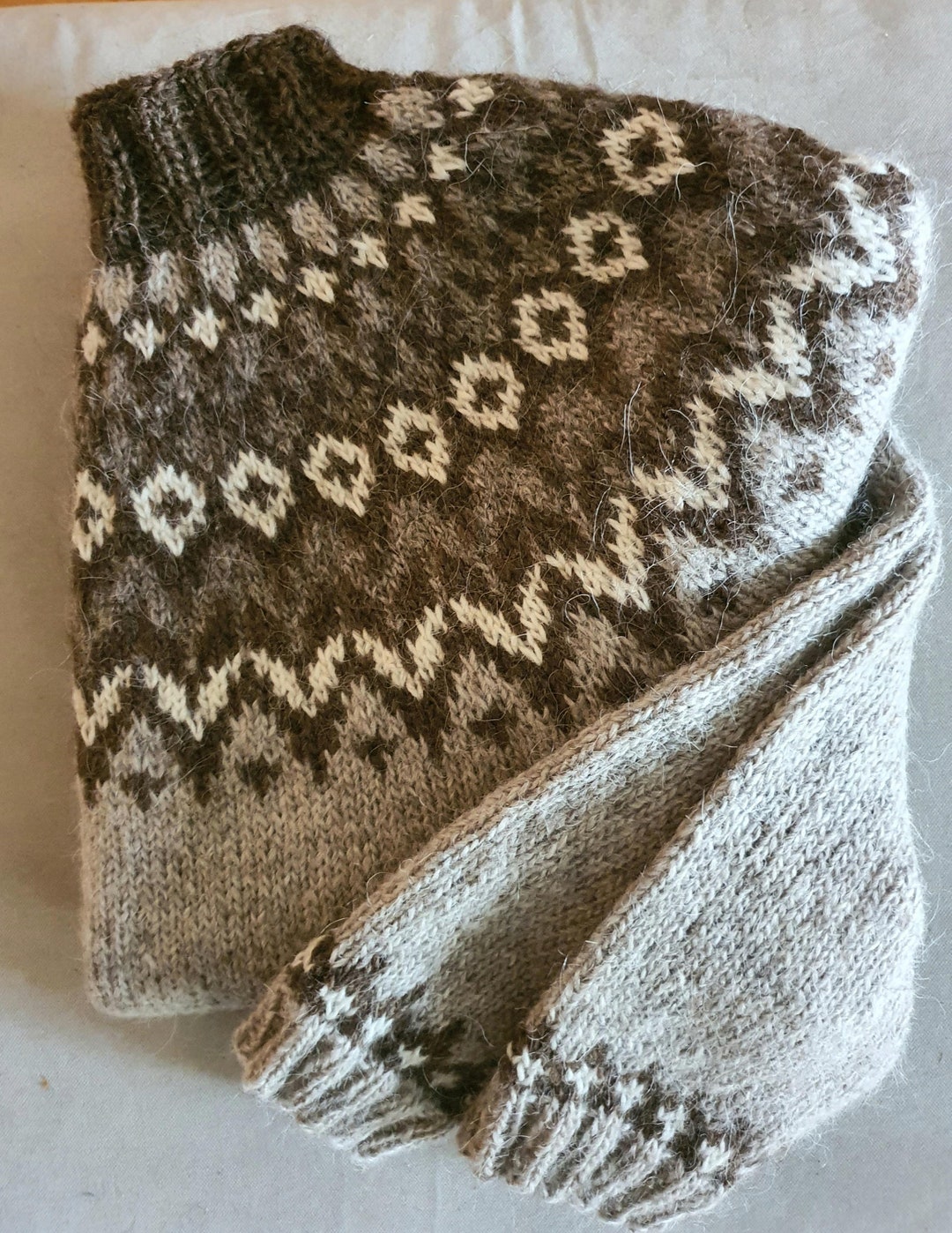 Wool Sweater Icelandic Pattern - Etsy