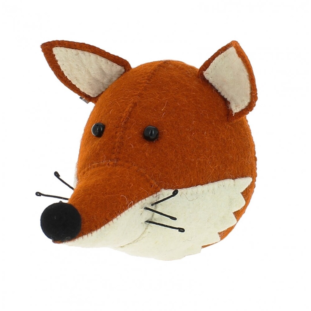 Felt Fox Head | Kids Animal Head | Animal Head | Faux Taxidermy | Wall ...