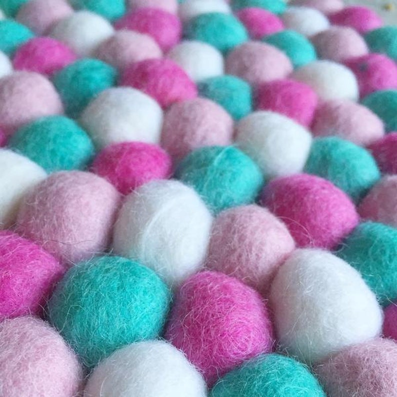 Nursery Rug Coconut Ice Free Shipping Felt Ball Rug - Etsy