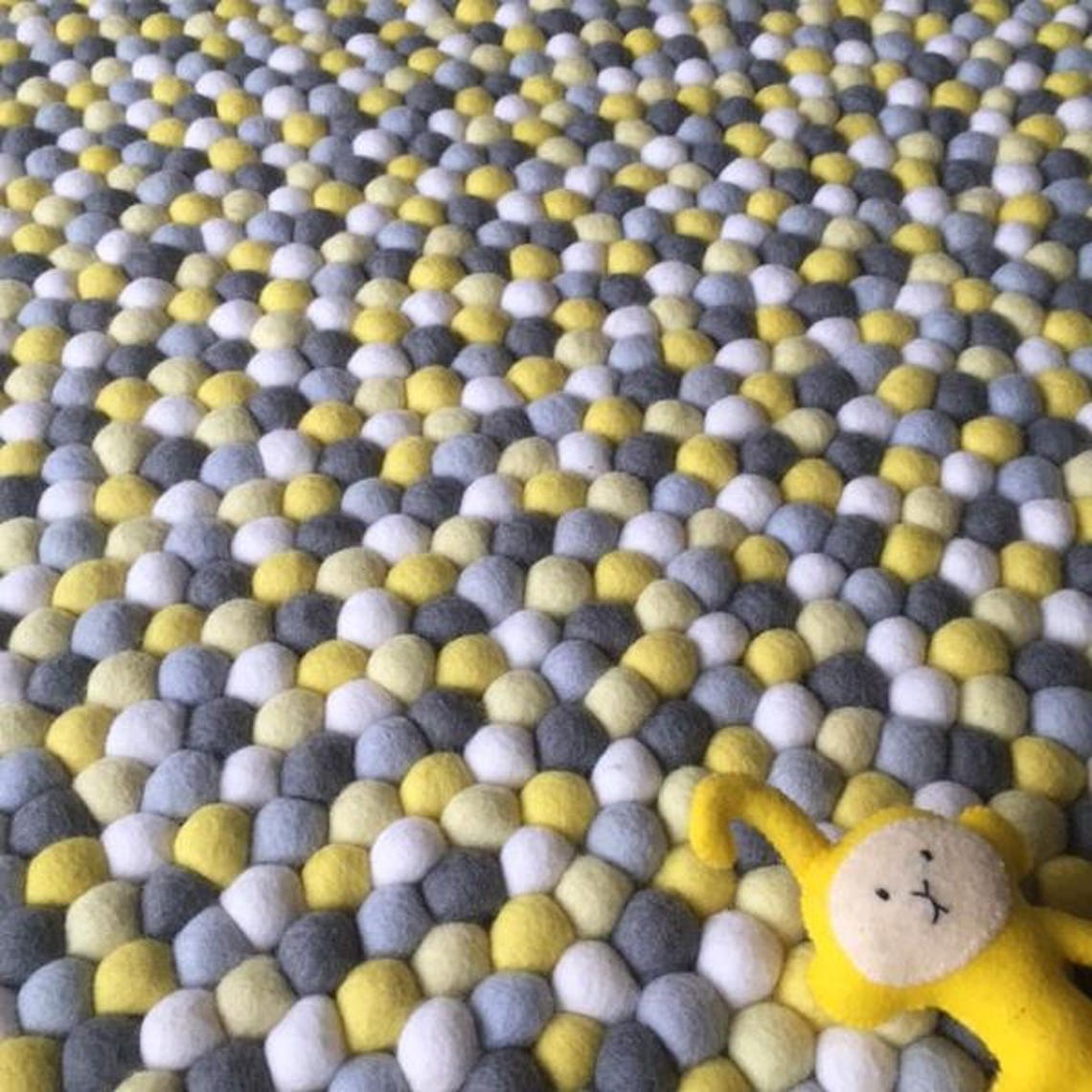 Nursery Rug Yellow Brick Road Free Shipping Felt Ball | Etsy
