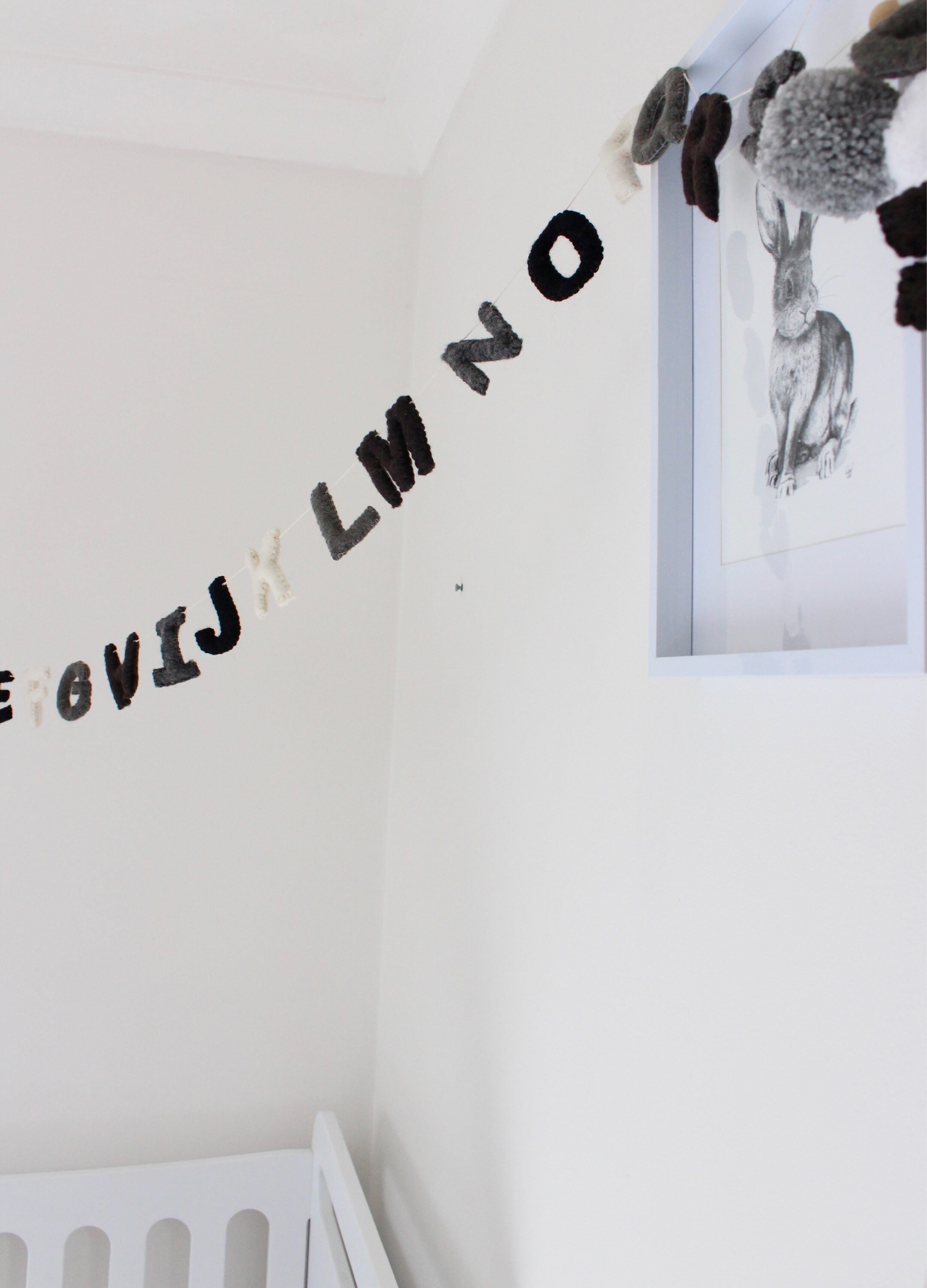 Alphabet Garland Letter Garland Kids Garland Monochrome | Etsy