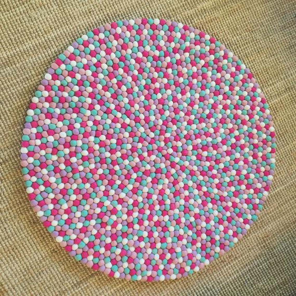 Nursery Rug Coconut Ice Splice Free Shipping Felt Ball - Etsy